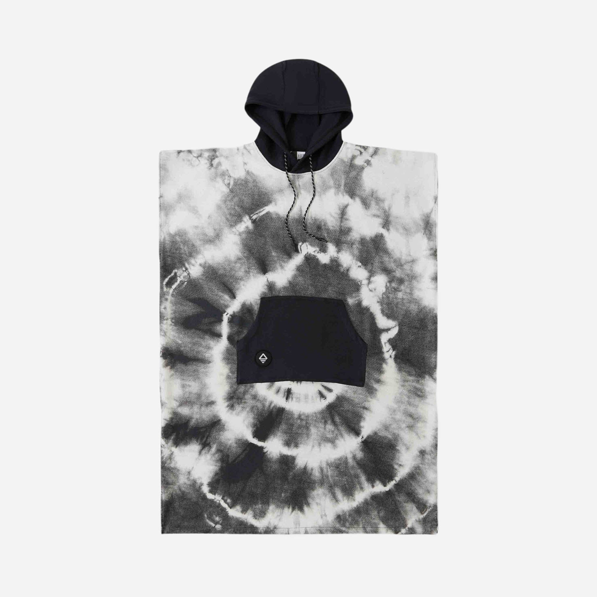 Tie-Dye Black and White Surf Changing Poncho | Nomadix