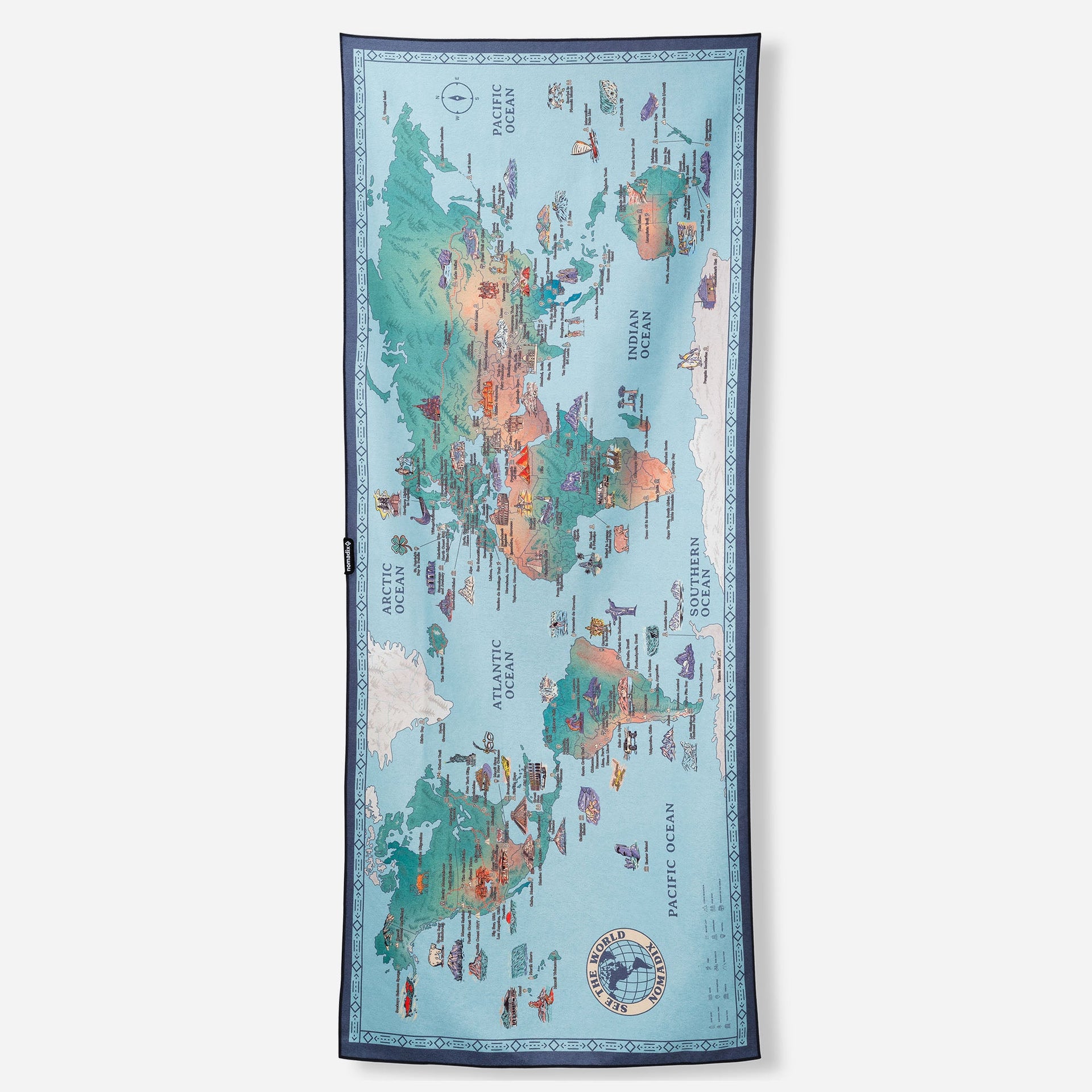 World Map Beach, Yoga, & Travel Towel | Nomadix Original Towel